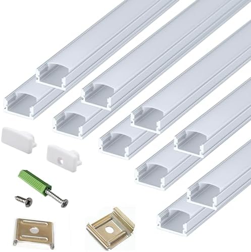 Amazon.com: THMOOTHER LED Strip U Channel Diffuser 6-Pack 3.28FT,17X7 ...