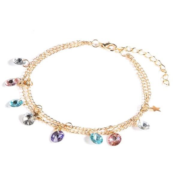 curlyglitz KOREAN STYLE TWO LAYER GOLD COLOR ONE LEG ANKLET FOR GIRLS ...