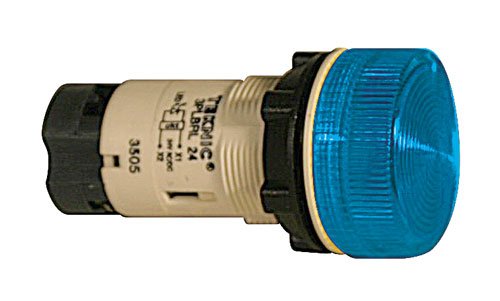 22mm Pilot Light, Plastic, 110VAC/VDC, LED, Blue Lens/Blue LED: Led ...