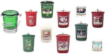 Amazon.com: Yankee Candle Christmas Votive Sampler Assortment Set of 10 ...