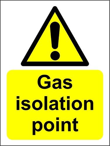 Gas isolation point safety sign - 1.2mm Rigid plastic 150mm x 100mm ...
