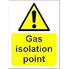 Gas isolation point safety sign - 1.2mm Rigid plastic 150mm x 100mm ...