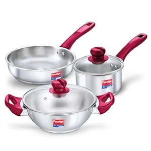 Buy Prestige Platina Popular Stainless Steel 3PCS BYK Set Cookware ...