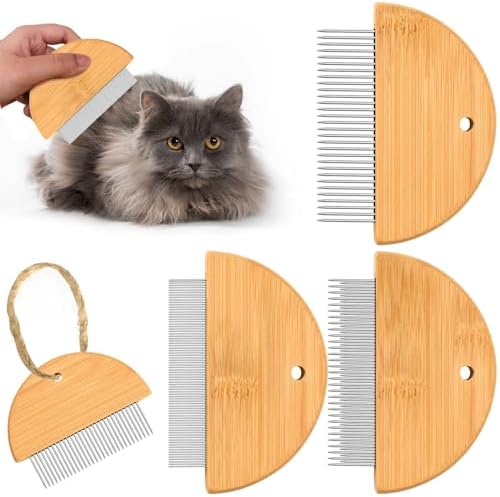 Amazon.com : CAPHONT Flea Comb for Cats 3 Pcs, Wooden Cat Comb Pet Comb ...