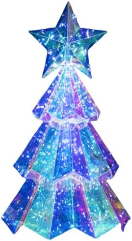 Amazon.com: Prismatic Iridescent Diamond Christmas Tree 19", LED Lights ...