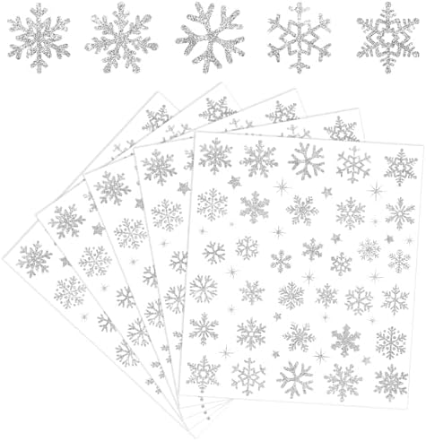 Amazon.com: Coopay 600 Pieces Glitter Foam Snowflake Stickers Self ...