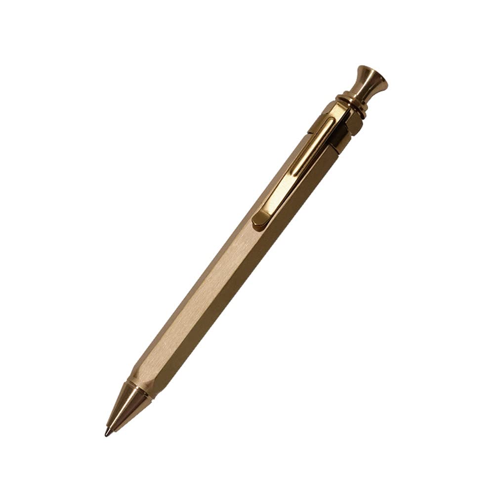 Amazon.com : SZHOWORLD Six-Edge Solid Brass Pen, Press type Metal ...