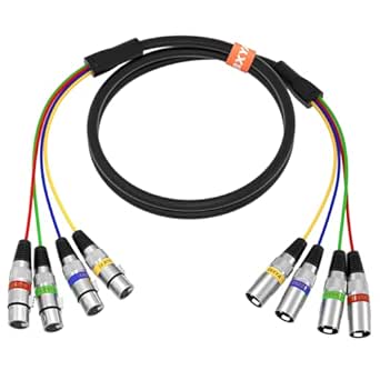 Amazon.com: EBXYA 4 Channel XLR Snake Cables - 4 Colored XLR Male to ...