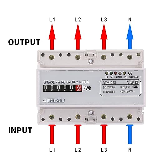 Buy 3 Phase Energy Meter Electric Power Meter, 220/380V 20-80A Kilowatt ...