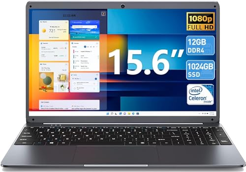 SGIN Laptop Computer, 15 Inch Laptops with 12GB RAM 1024GB SSD, Celeron ...