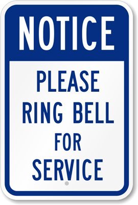 Amazon.com: MyDoorSign 18 x 12 inch “Notice - Please Ring Bell for ...