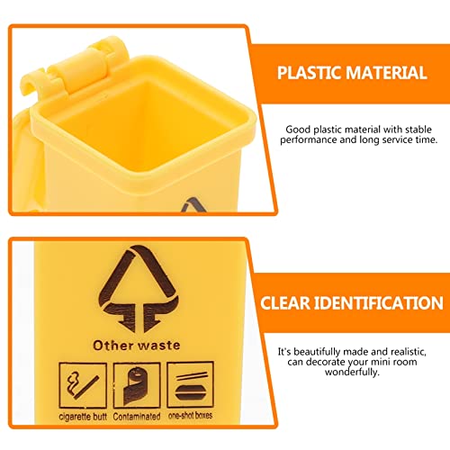 NUOBESTY 5Pcs Miniature Garbage Cans with Opened Lids Small Garbage Bin ...