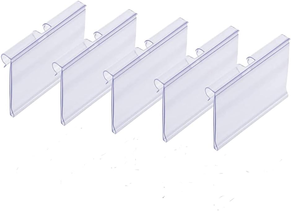 Amazon.com : 40PCS 80X42mm Clear Plastic Label Holders Shelf Labels ...