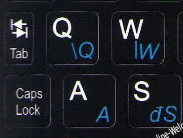 Amazon.com: Mini Czech-English Keyboard Stickers Black Background for ...