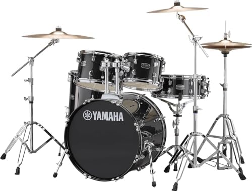 Amazon.com: Yamaha Rydeen 5pc Shell Pack with 22" Bass Drum, Black ...