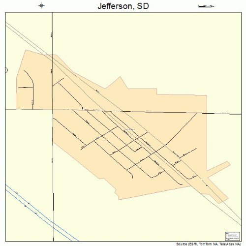 Large Street & Road Map of Jefferson, South Dakota SD - Printed poster ...