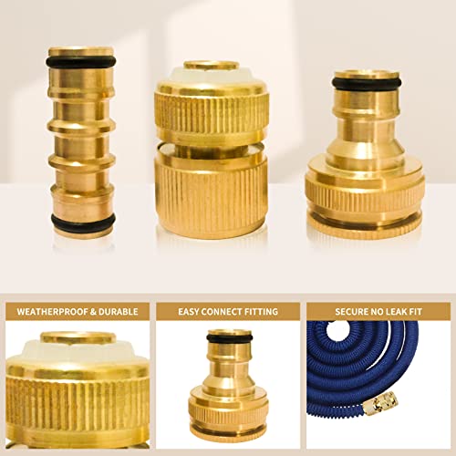 6 Pack Brass Garden Hose Connector Set,Rustproof Fittings & Connectors ...