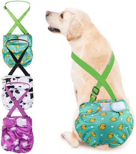 Avont Paquete de 3pcs Pañales para Perro Hembra, Calzón Reutilizable y ...