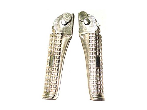 MUSKUN ENTERPRISES Musk Rear Footrest for Vespa Piaggio (Silver) - Set ...