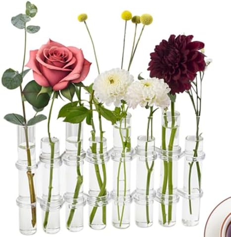 Amazon.com: 8PCS Test Tube Vases Decorative Glass Flower Vase Hinged ...