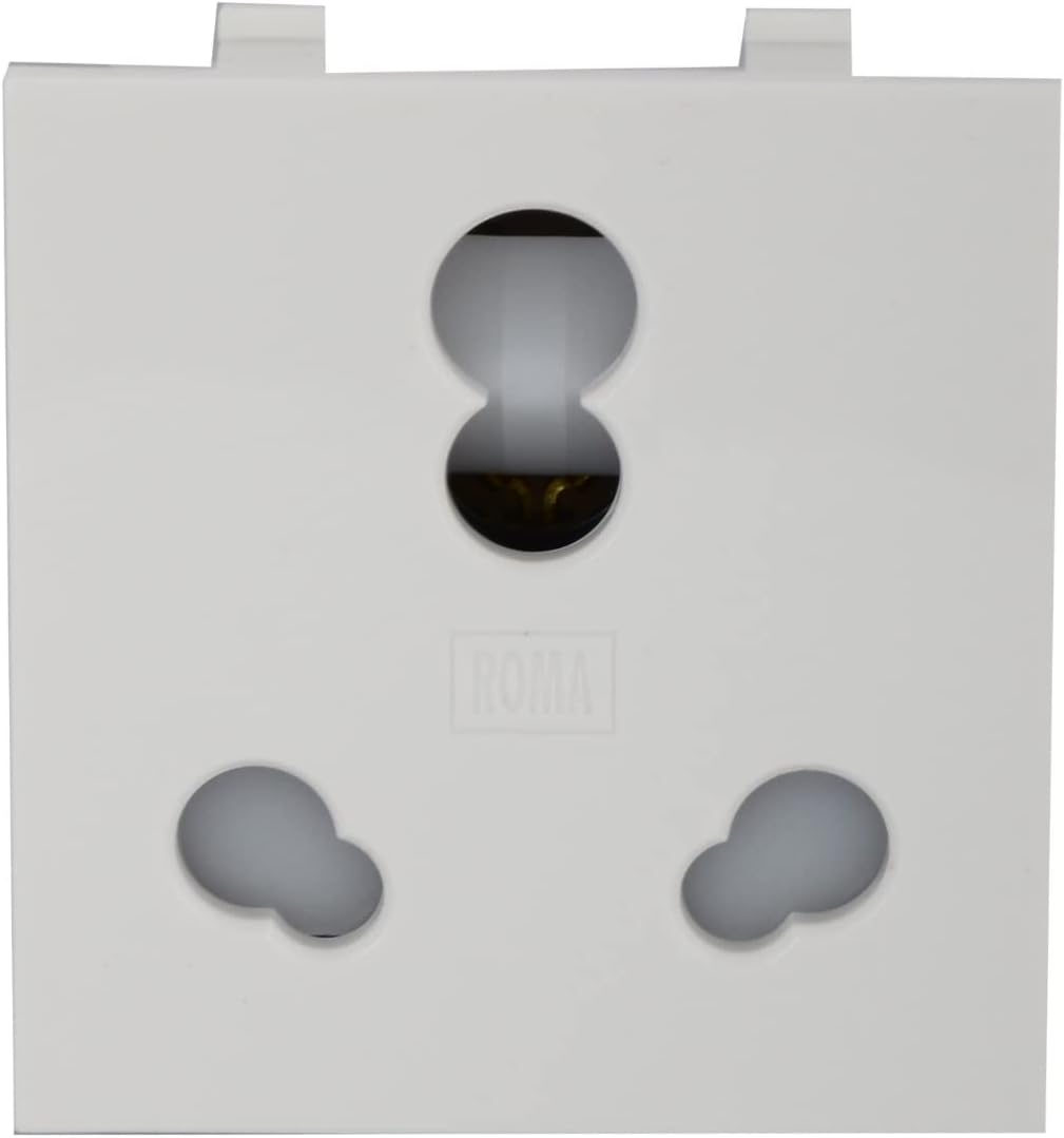 6 Modular Silver Wall Mounted Gang Boxes with 20A Dual Socket and Dual ...