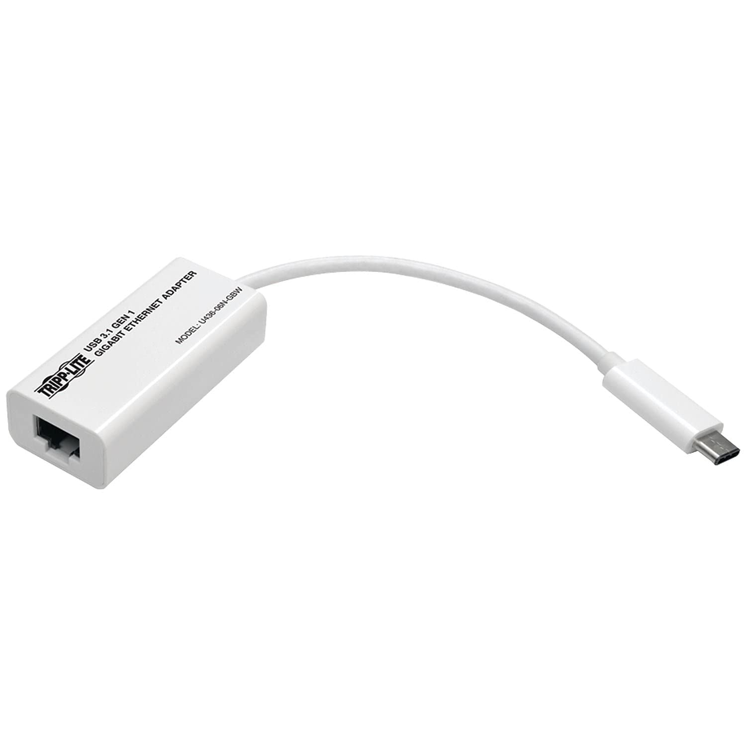 Amazon.com: Tripp Lite USB-C to Gigabit Ethernet NIC Network Adapter 10 ...
