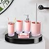 Amazon.com: 5 Pcs Pink Acrylic Bathroom Accessories Set Complete,Lotion ...