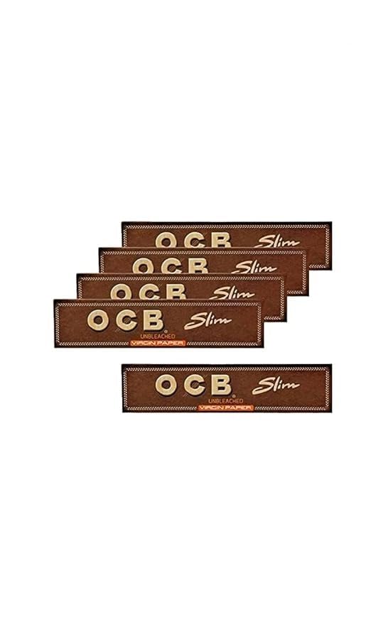RS Traders OCB Brown Virgin Slim King Size Rolling Paper Pack of 5 ...