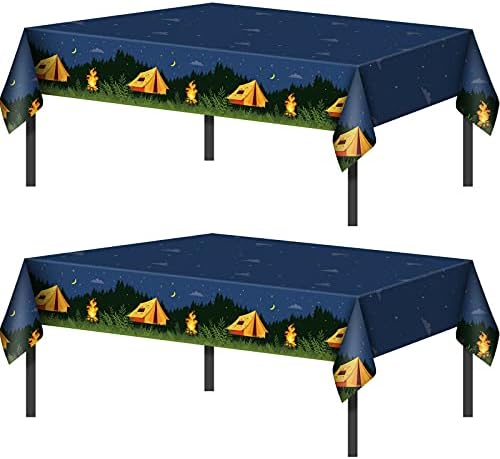 Amazon.com: Camping Theme Tablecloth Set, Including 2 Pieces Hiking ...