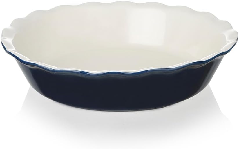 Amazon.com: Sweejar Ceramic 10.4 Inches Pie Pan for Baking, Deep and ...
