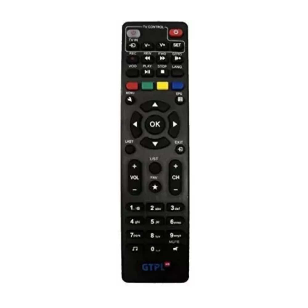 Buy GTPL HD Setup Box GTPL HD Setup Box Remote Controller (Black ...