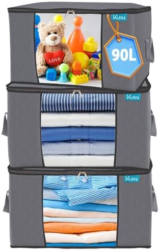 Periea ‘Beau’ Folding Collapsible Stackable Fabric Home Storage Boxes ...
