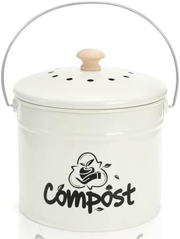 Amazon.com : Tlence Small Kitchen Compost Bin, 1 Gallon Odorless ...