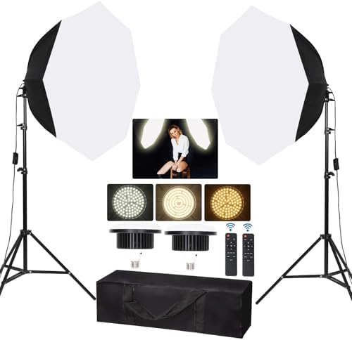 Softbox Photography Lighting Kit,FGen 135W Bulb Softbox with Ruggedised ...