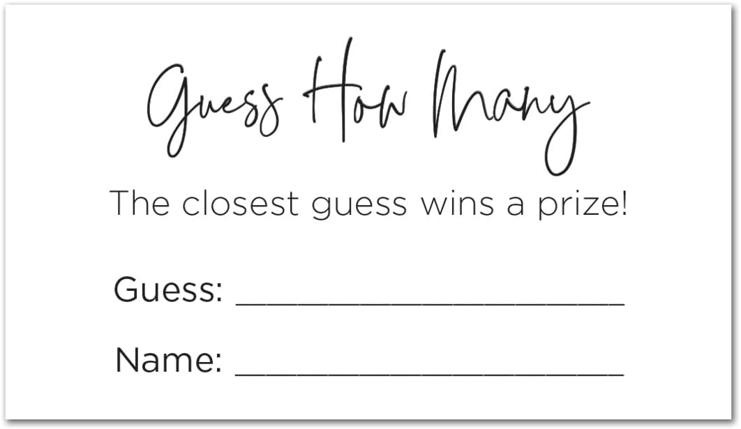 Amazon.com: InvitationHouse Guess How Many Game Cards - 48 Cards ...