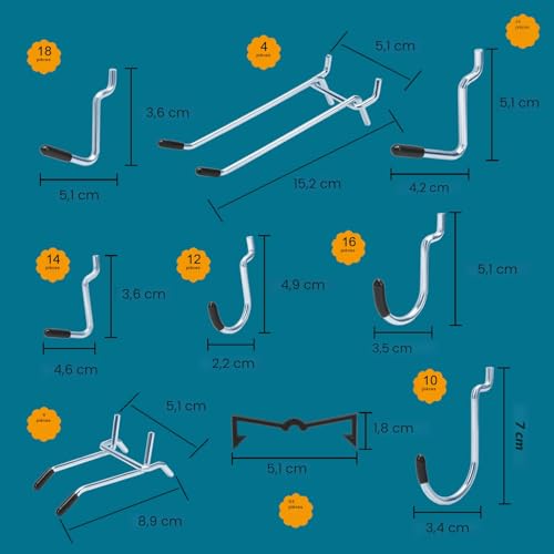 Daanxw Kit d'Organisateur d'Accessoires pour Tableau de Punaises de 248 ...