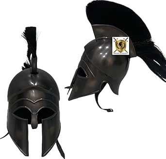 HISTORIC HANDICRAFT grekisk korintisk hjälm med foder medeltida antik ...
