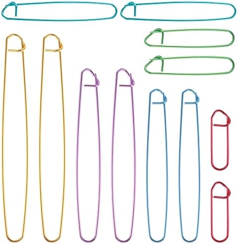 12 Pcs Stitch Holders for Knitting 6 Size Aluminum Yarn Stitch Holders ...
