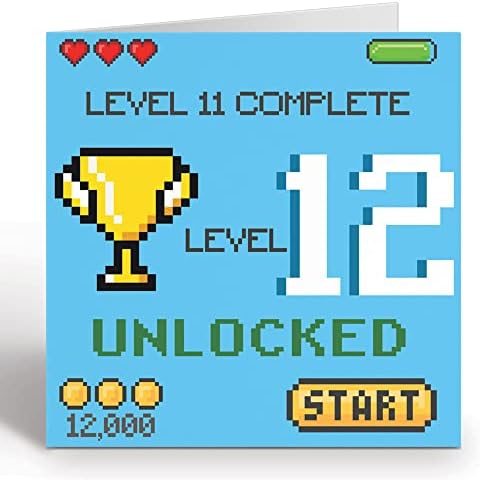 GIGGLE GREETINGS Gamer Birthday Card For 12 Year Old Girl or Boy ...