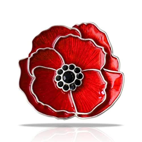 Amazon.com: Remembrance Poppy Brooch Pin - Poppy Pins for Veteran day ...