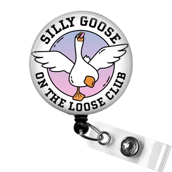 Amazon.com: Silly Goose on the Loose Funny Badge Reel, Silly Goose ...