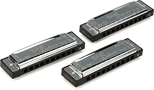 Fender© Blues Deluxe Harmonicas - 3-Pack - Incl. Case : Amazon.co.uk ...
