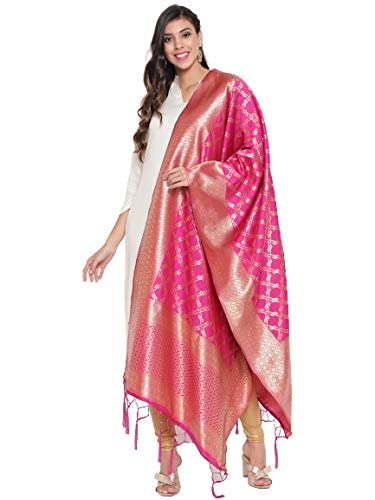 Buy Women's Banarasi Silk Jacquard Woven Dupatta Gorgeous Printed ...