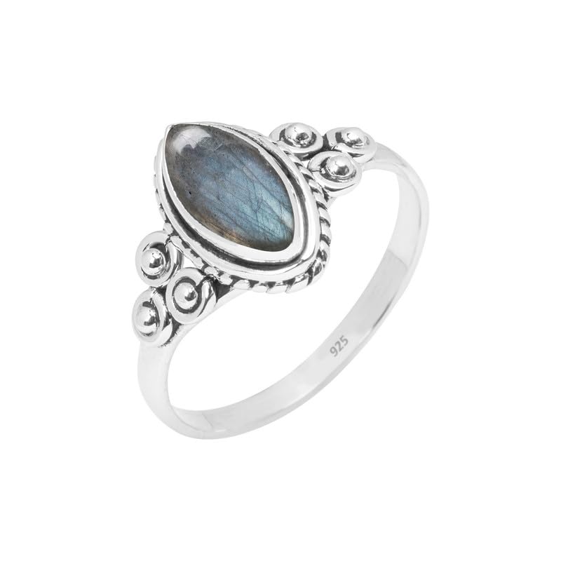 Amazon.com: Labradorite Stone Ring, 925 Sterling Silver Ring For Women ...