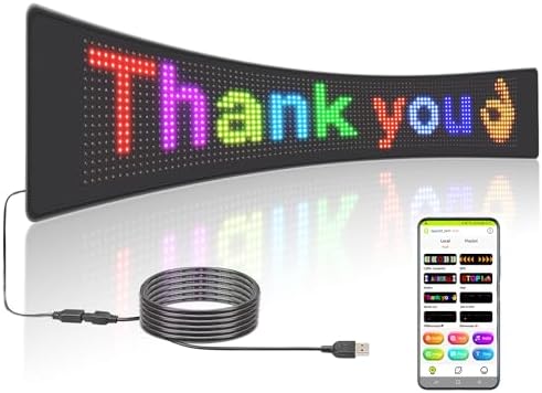 Flexible LED Car Sign, Leadleds Programmable RGB Color Sign, 26.4" x 4. ...