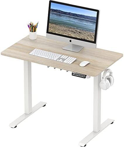 SHW 40 Inch Electric Height Adjustable Sit Stand Desk with Hanging ...