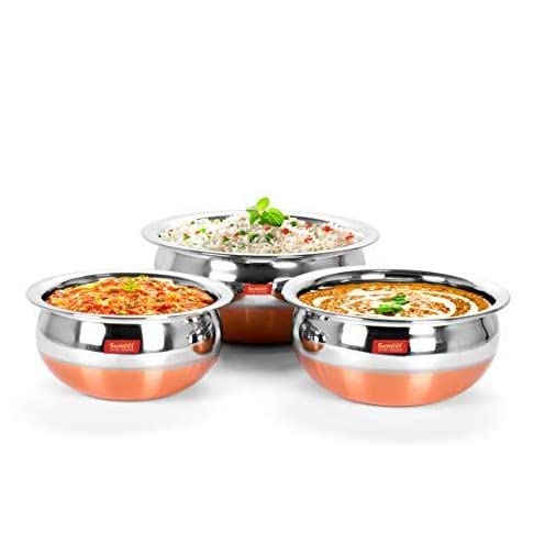 Buy Pramesh Bartan Bhandar Stainless Steel Copper Bottom Cookware/Serve ...