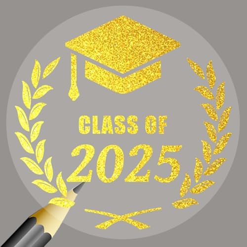 Amazon.com : 120 x Graduation Stickers 2025, Transparent Gold Foil ...