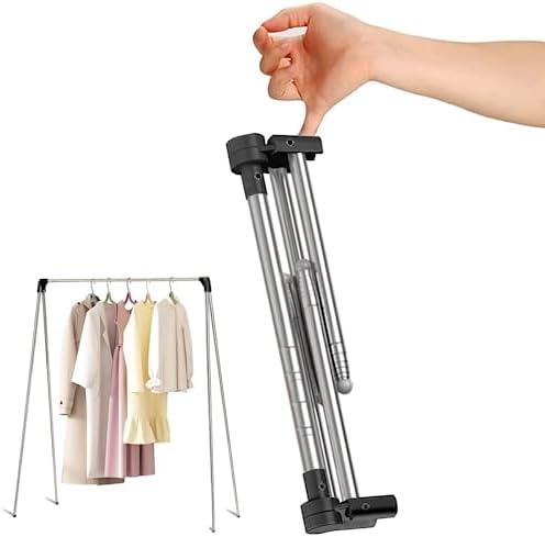 ANLEBUY Portable Clothes Rack Folding Clothes Rail, Travel Garment Rack ...