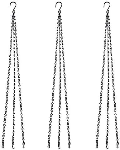 MZMing 4 Pack 41cm Hanging Basket 3-Leg Chain Replacement Metal Chain ...